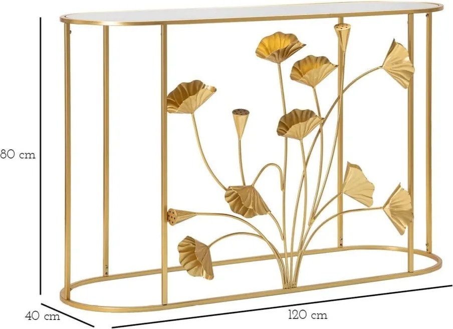 Konzolový stolek ve zlaté barvě 40x120 cm Flow – Mauro Ferretti