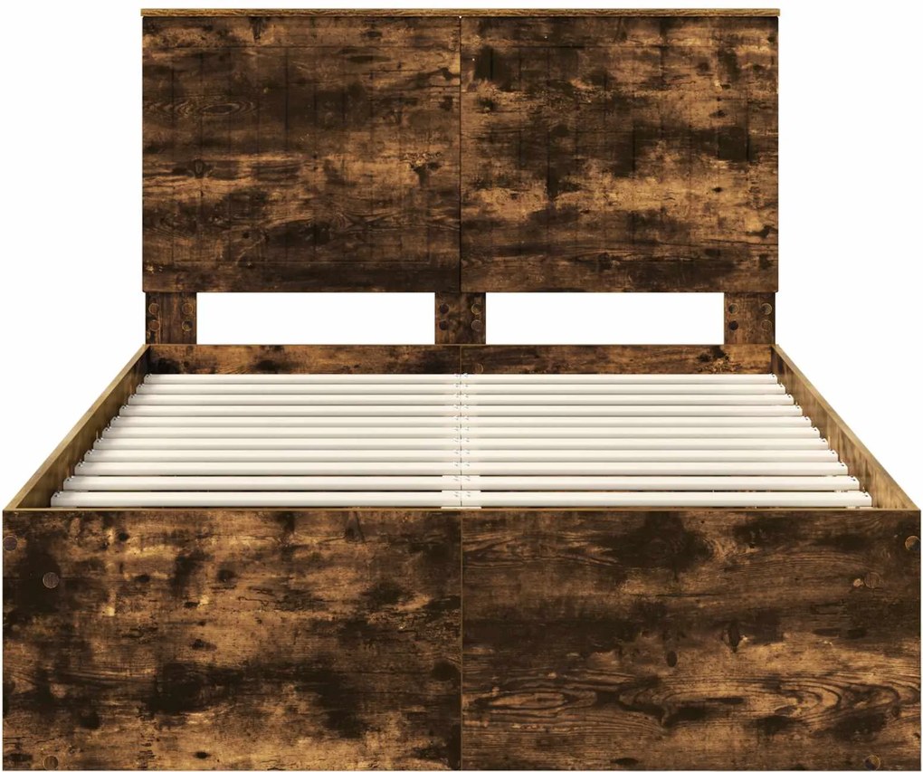 Rám postele Kouřový dub 120 x 200 cm Masivní borové dřevo 3411032