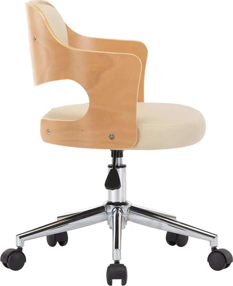 vidaXL Otočná jídelní židle ohýbané dřevo a textil [287429] Barva: Šedá