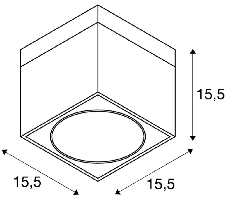 SLV 117101 Kardamod, bílé stropní hranaté svítidlo s integrovanou bodovkou, 1x75W GU10 ES111, 15x15cm