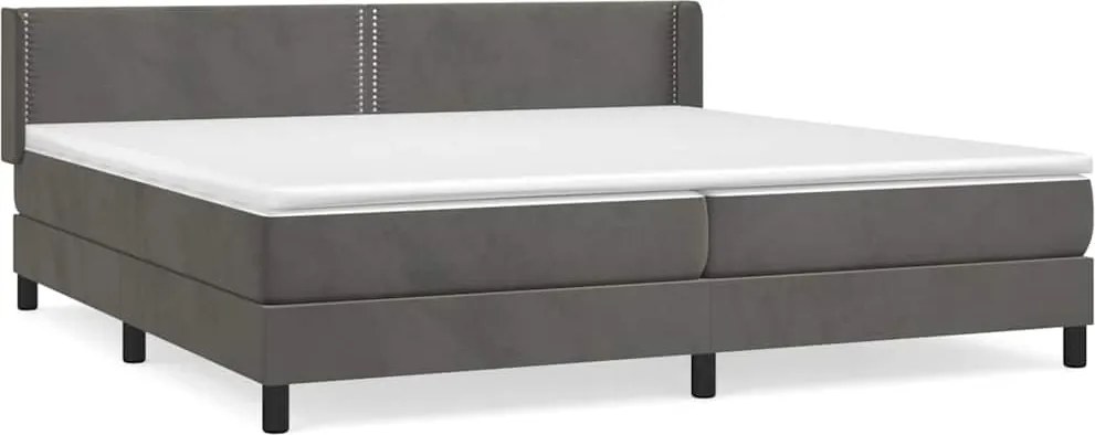 Box spring postel s matrací tmavě šedá 200x200 cm samet 3130920
