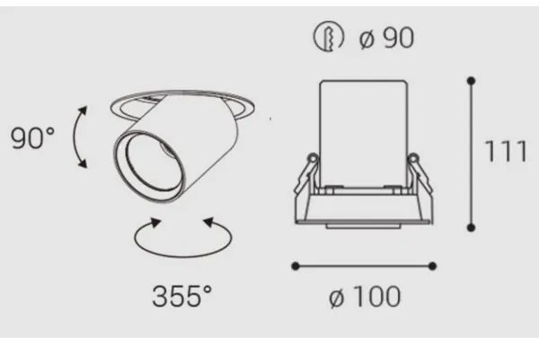 LED2 - LED Podhledové svítidlo HIDE LED/20W/230V CRI 90 bílá