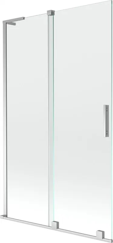 Mexen Velar L, 2-křídlová posuvná vanová zástěna 110 x 150 cm, 8mm čiré sklo, chromový profil, 896-110-003-01-01
