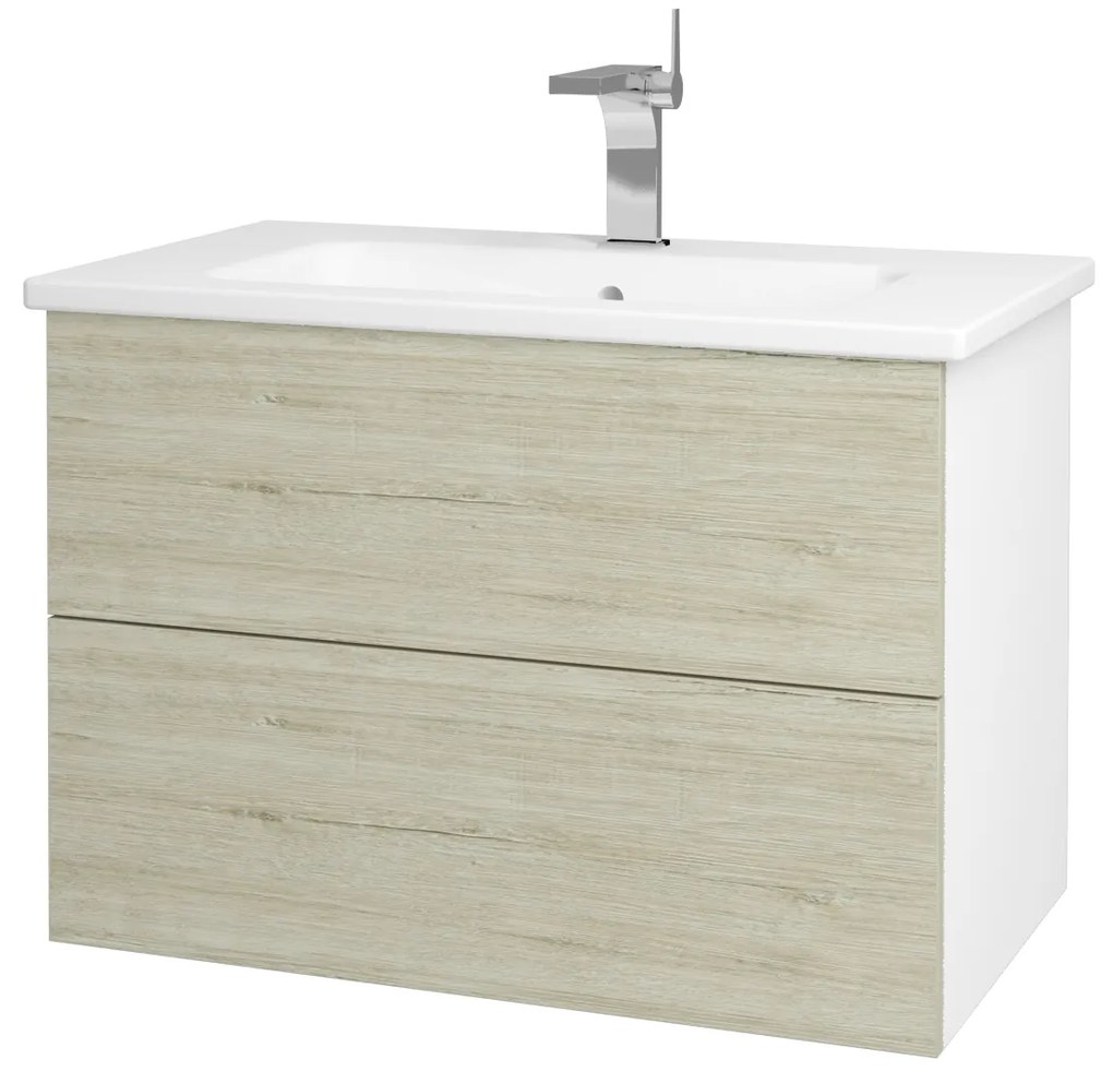 Dřevojas Koupelnová skříň VARIANTE SZZ2 80 (umyvadlo Euphoria) Varianta: M01 Bílá mat / M01 Bílá mat