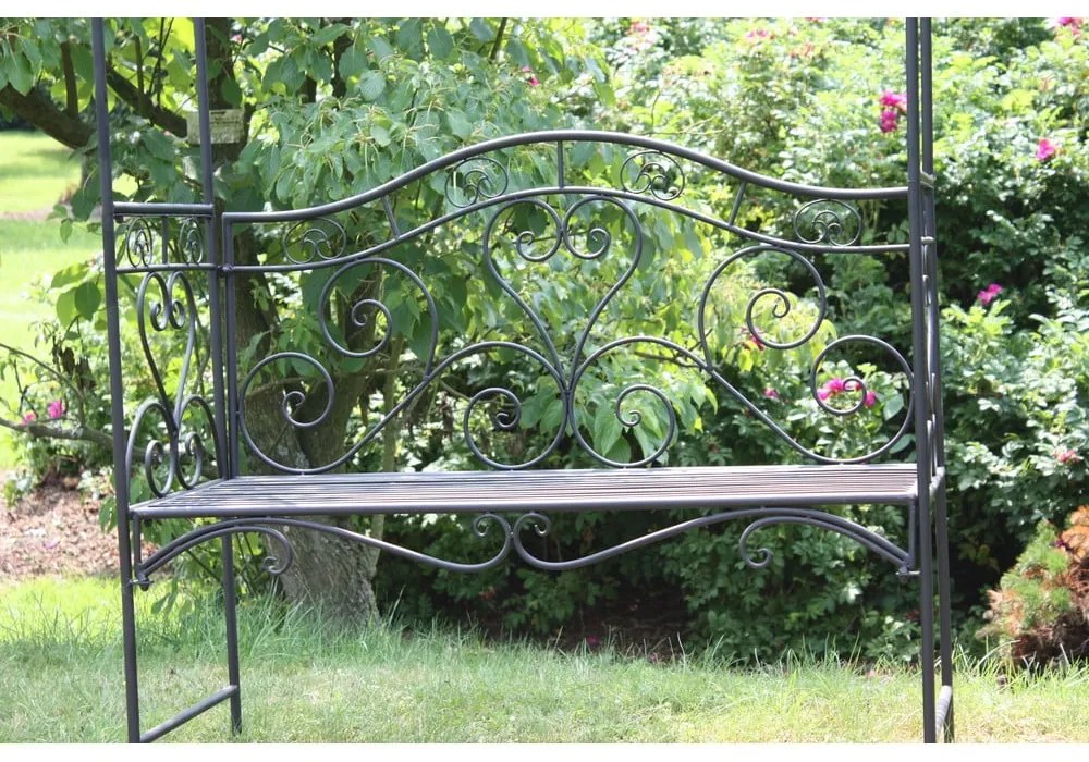 Černá kovová zahradní lavice Colima – Garden Pleasure