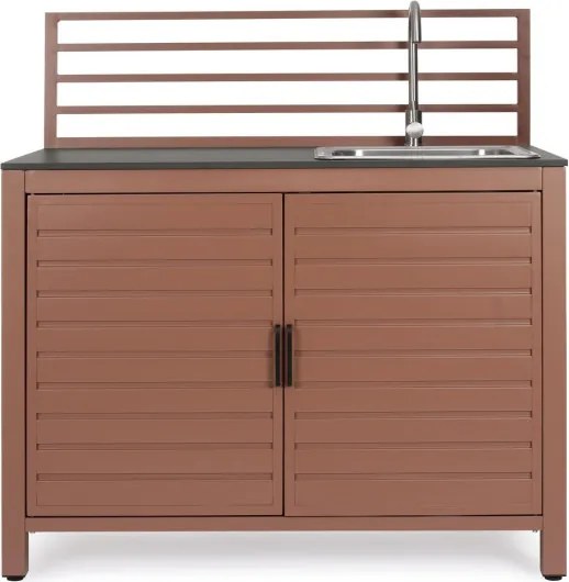 BIZZOTTO Modul zahradní kuchyňské linky s dřezem ARIA terakota 120x62 cm 0790380