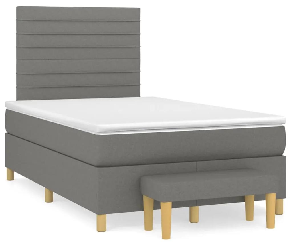 Box spring postel s matrací tmavě šedá 120x190 cm textil,  3270412