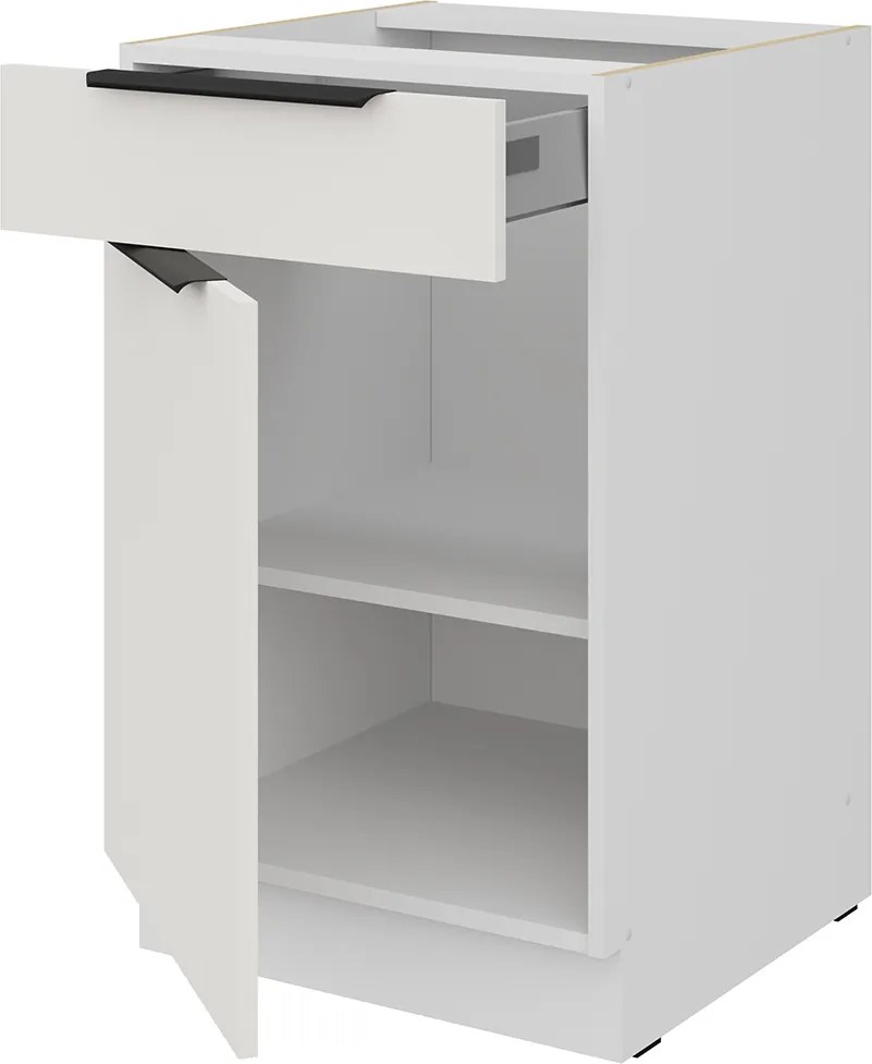 ARIA wh | dolní skříňka 50 D 1F 1S policová se zásuvkou | 50 cm | PREMIUM BOX | white