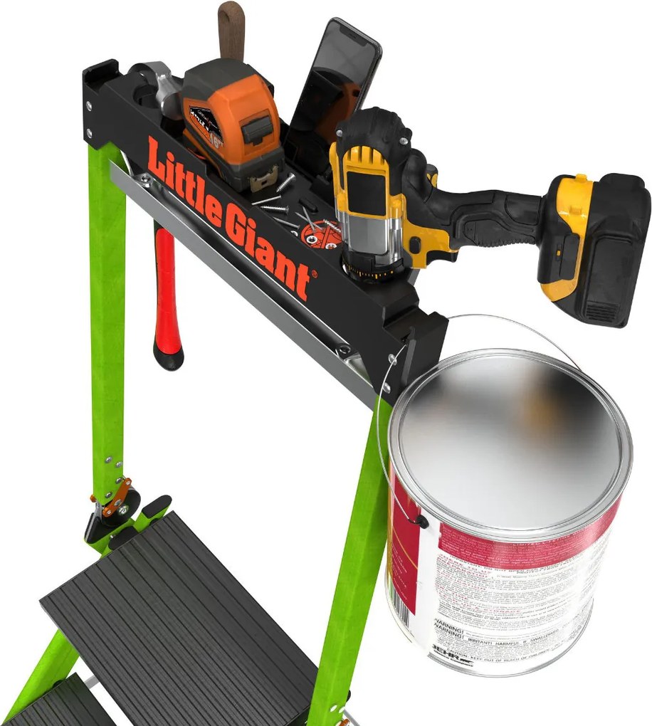 Little Giant | Jumbo Step – sklolaminátové schůdky se širokými 21cm schody Max. dosah: 289 cm / 4 schody