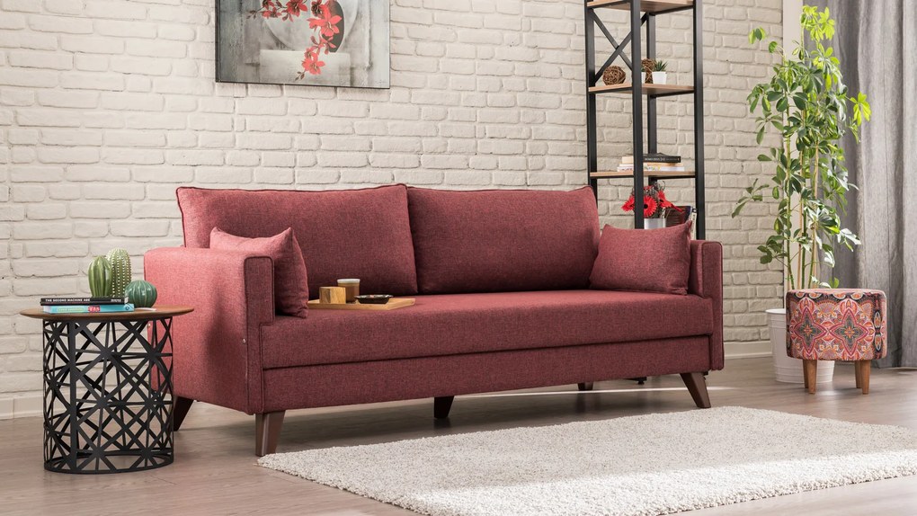 Hanah Home Rozkládací pohovka BELLA bordó 208 cm 825BLC1517