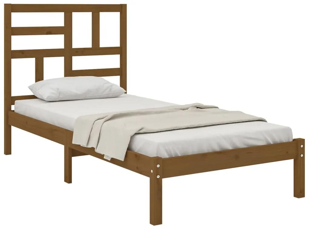 Rám postele medově hnědý masivní dřevo 100 x 200 cm,  3105943