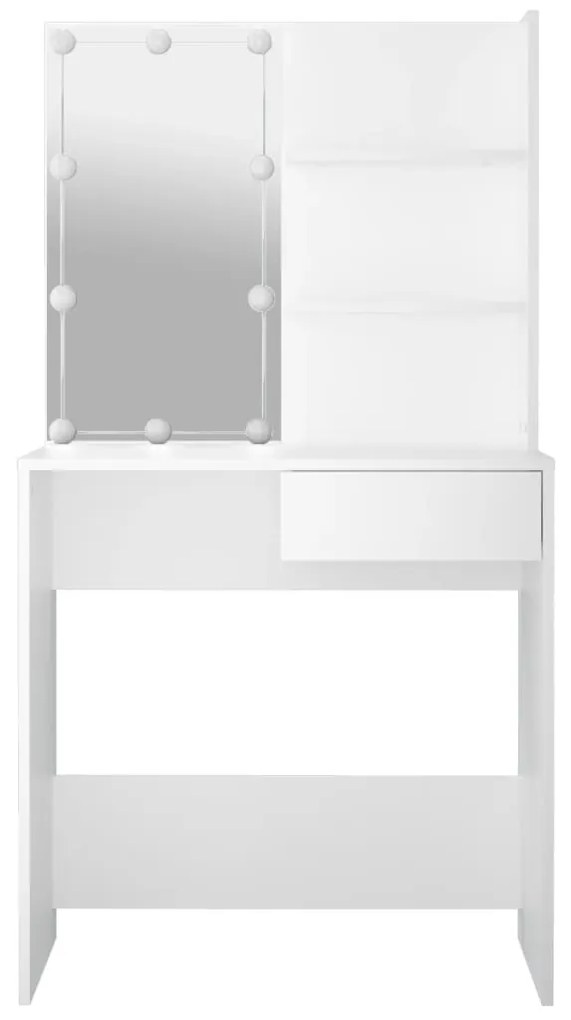 Toaletní stolek s LED bílý 74,5 x 40 x 141 cm - Default Title