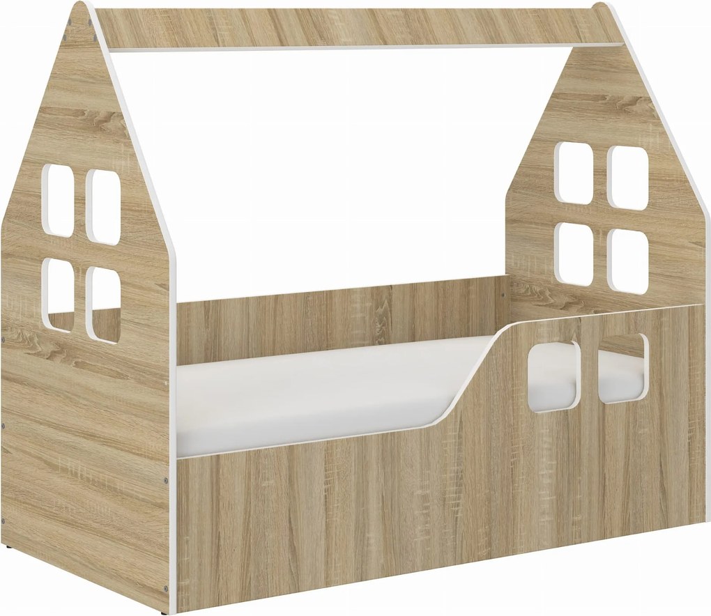 Wooden Toys Dětská postel DOMEK SONOMA 140x70 (pravá)
