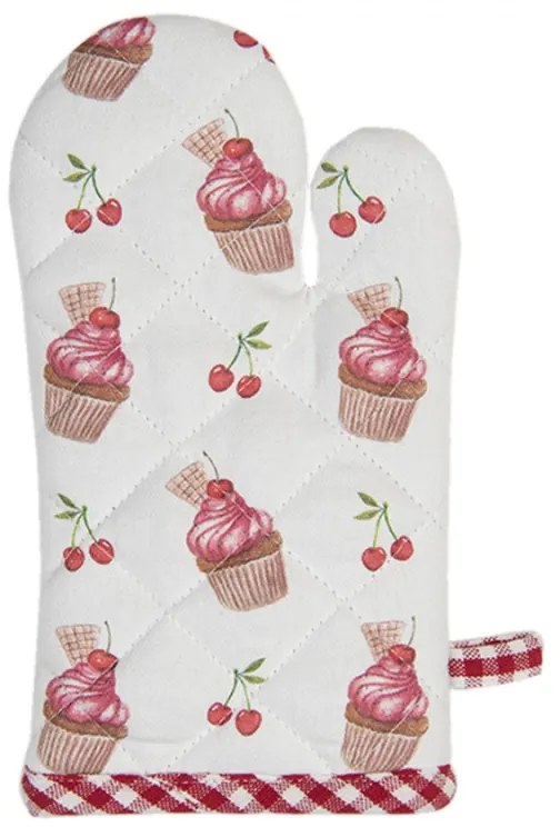 Bavlněná kuchyňská chňapka pro děti Cherry Cupcake – 12x21 cm