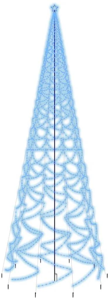 343581 vidaXL Vánoční strom s hrotem 3 000 modrých LED diod 800 cm
