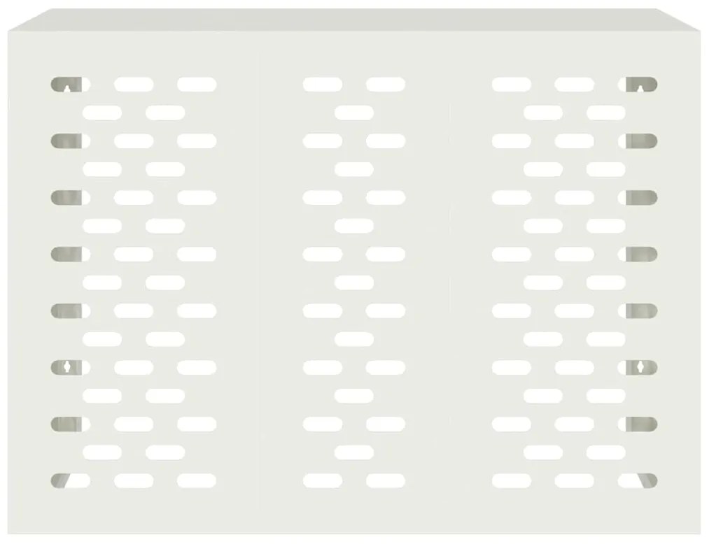 vidaXL Ochrana klimatizace Bílá 110 x 50 x 80 cm Ocel
