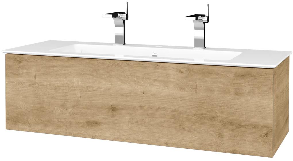 Dřevojas Koupelnová skříň VARIANTE SZZ 120 (umyvadlo Pura) Varianta: N01 Bílá lesk / M05 Béžová mat