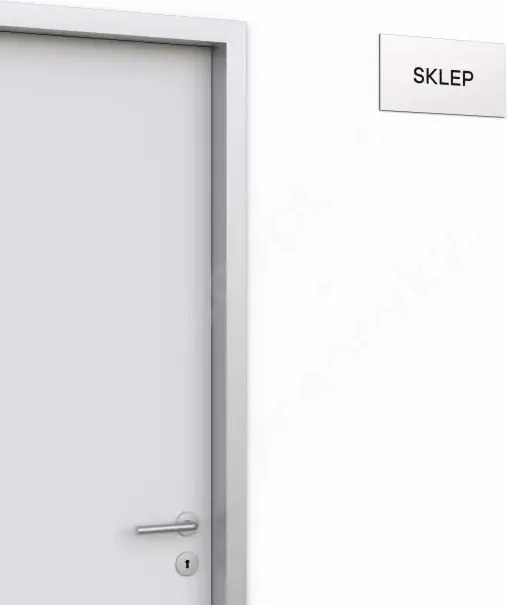 ACCEPT Označení podlaží "SKLEP" - stříbrná tabulka - černý popis