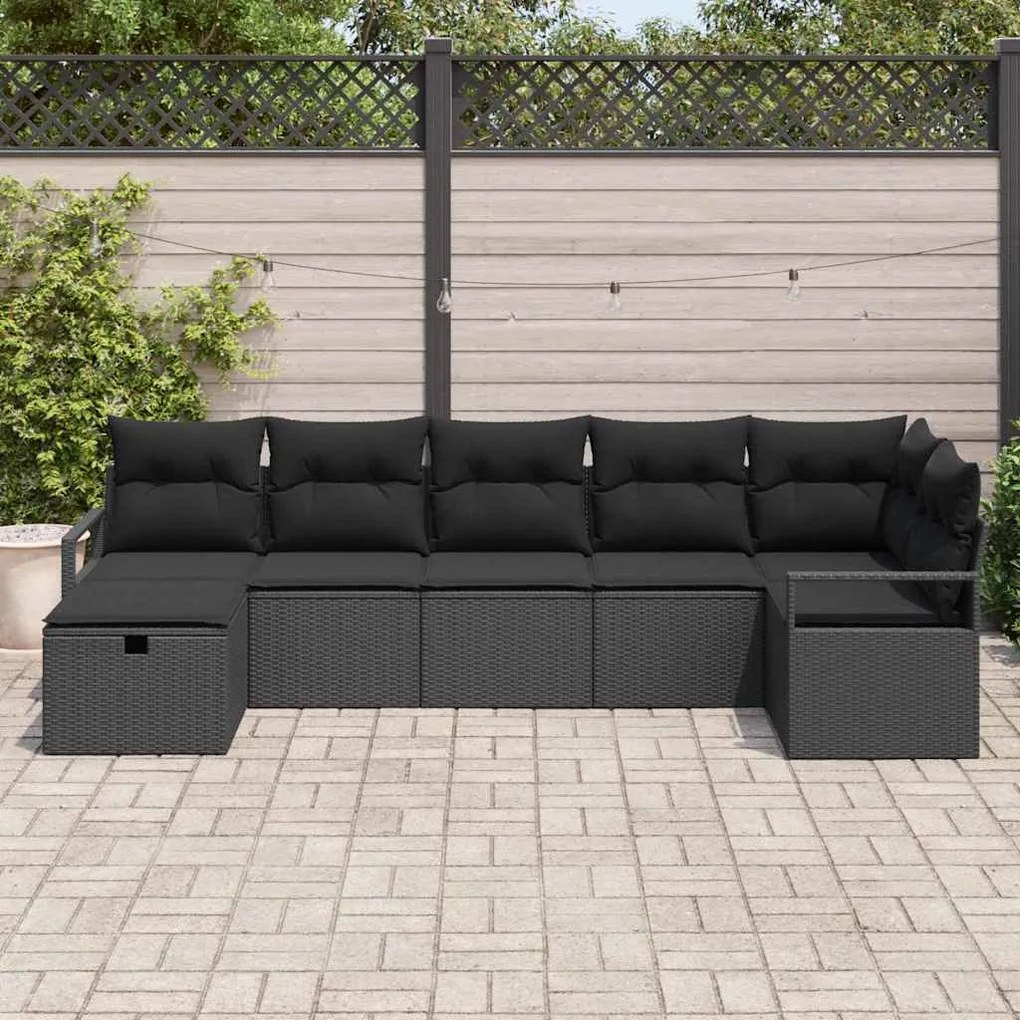 Set pohovek 7 ks Černá polyratan 3359202