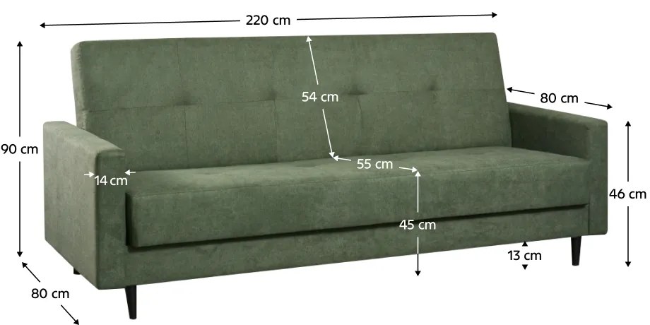 Kondela Rozkládací pohovka, zelená, VALDO