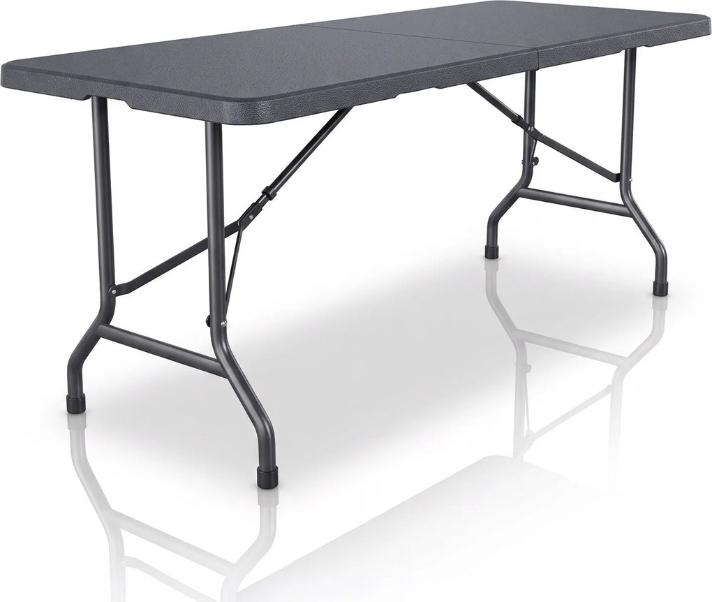 Juskys Skládací zahradní stůl Easyfold 180 × 74 cm Barva: antracitová