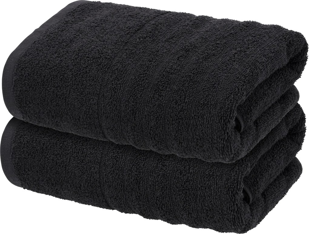 Livarno® Froté ručník, 50 x 100 cm, 500 g/m², 2 kusy (černá)