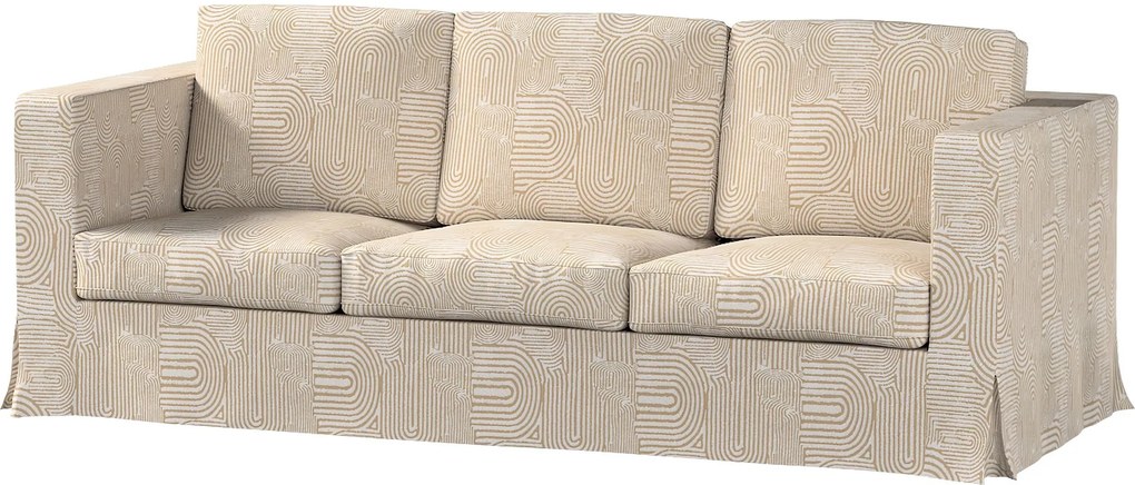 Potah na pohovku IKEA  Karlanda 3-místná nerozkládací, dlouhý barva béžová látka pletený vzor, vzorované