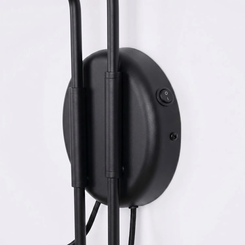Sollux Lighting Nástěnné svítidlo NOX 2 černé s vypínačem