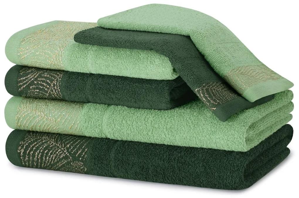 Sada 6 ks ručníků BELLIS klasický styl zelený