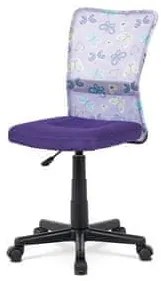 Autronic Kancelářská židle Kancelářská židle, fialová mesh, plastový kříž, síťovina motiv (KA-2325 PUR)