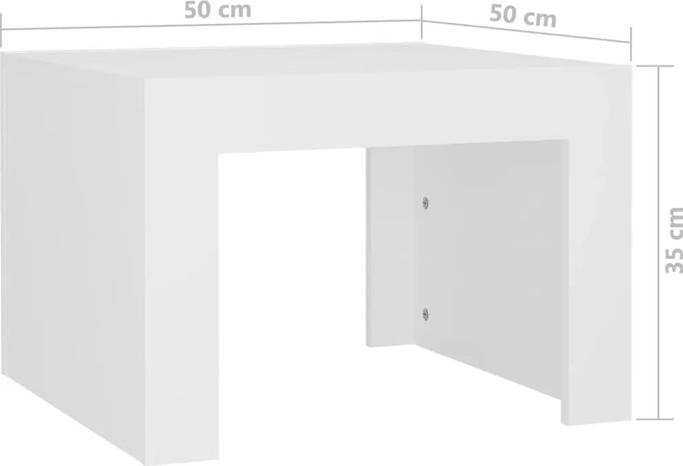 vidaXL Konferenční stolek 50 x 50 x 35 cm dřevotříska [808549] Barva: bílá s vysokým leskem