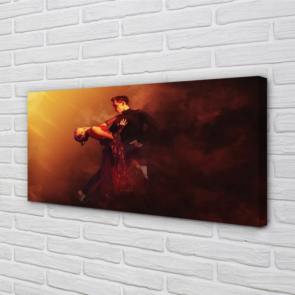 Obrazy na plátně Lidé tančí v dešti kouř 120x60 cm