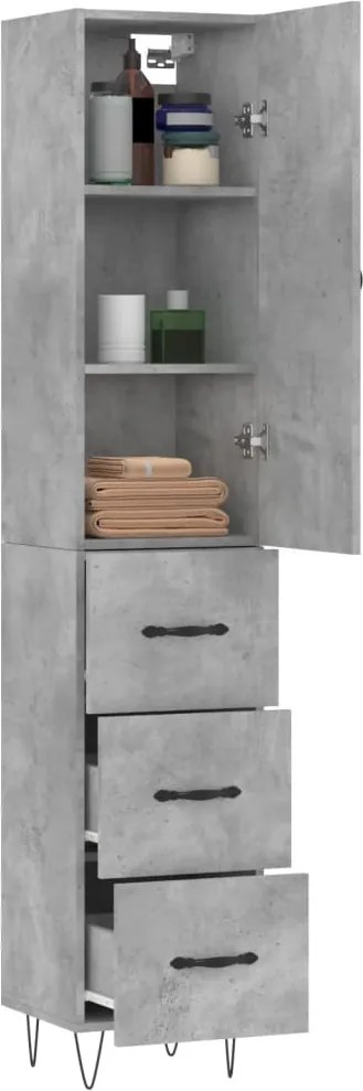 Skříň highboard betonově šedá 34,5x34x180 cm kompozitní dřevo 3198885