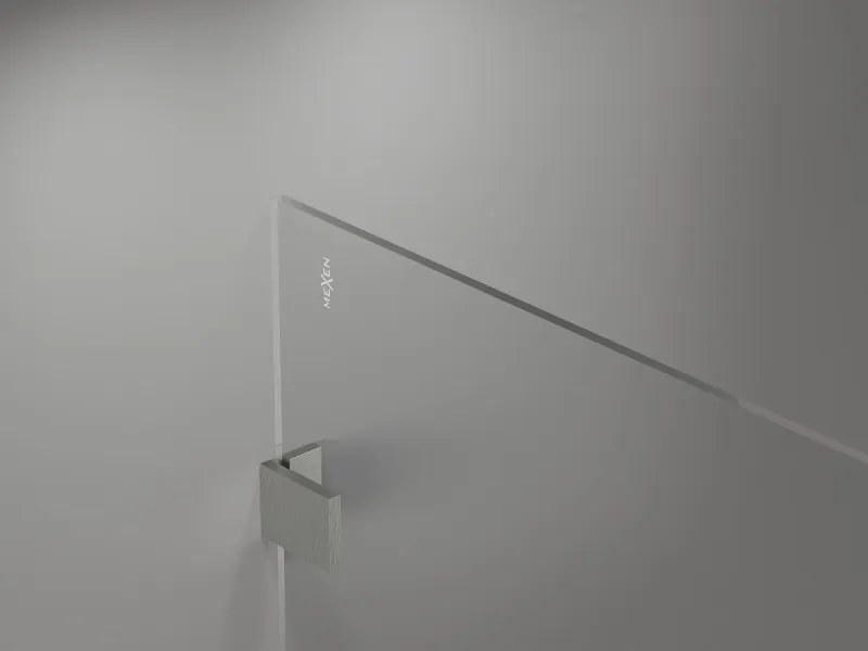 Mexen Lunar sprchová stěna levá 100 x 200 cm, 8mm čiré sklo, broušená ocel, 830-100-000-97-00-L