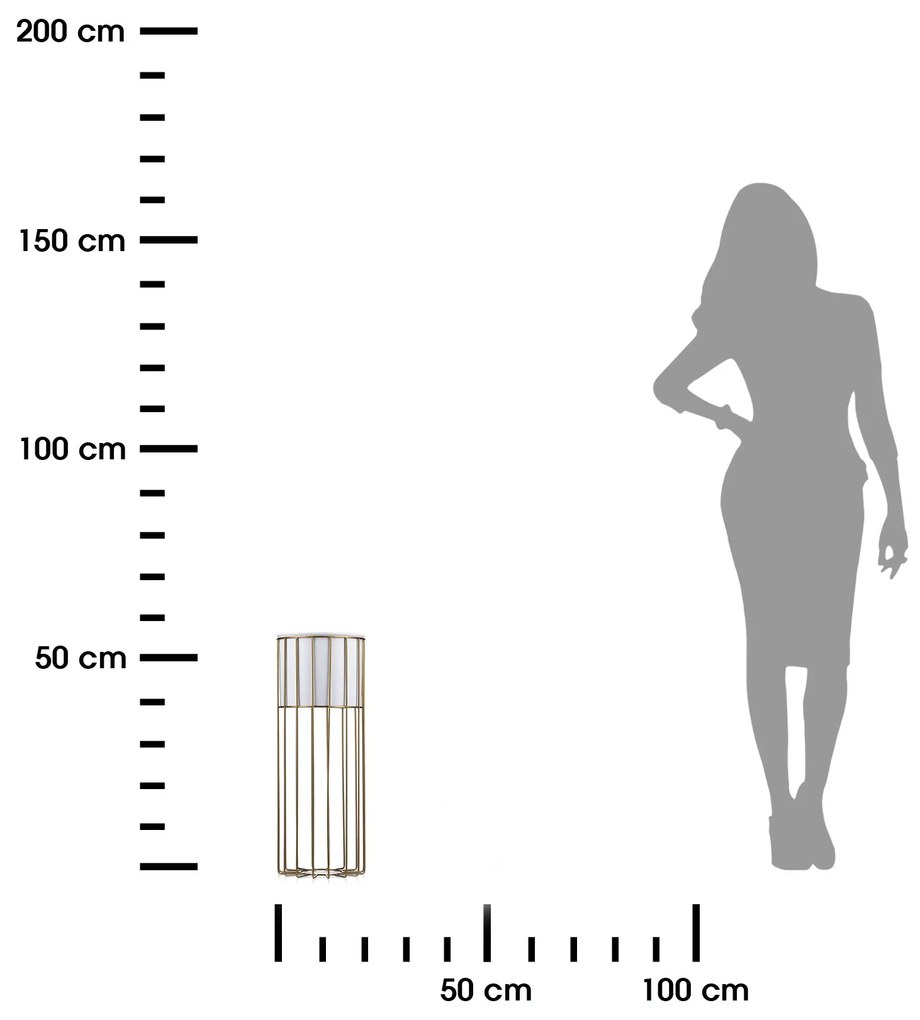 KOVOVÝ KVĚTINÁČ SE STOJÁNEM GLAM 55X20 CM BÍLÁ/ZLATÁ