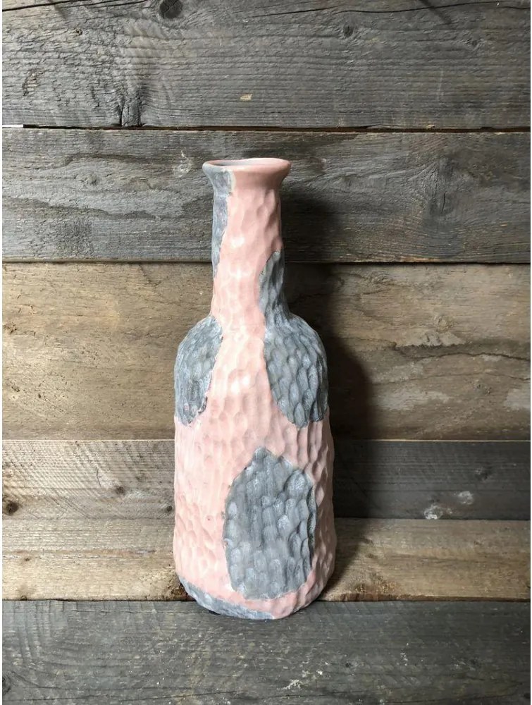 Růžová keramická váza