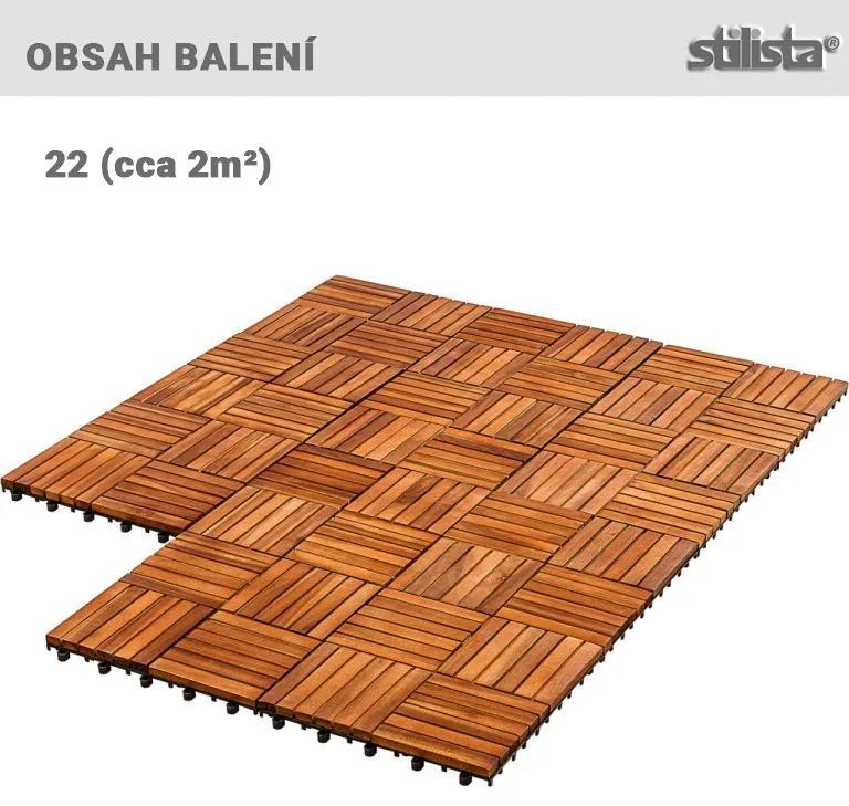 Stilista 90785 STILISTA, Dřevěné dlaždice, mozaika 4 x 6, akát, 22 ks