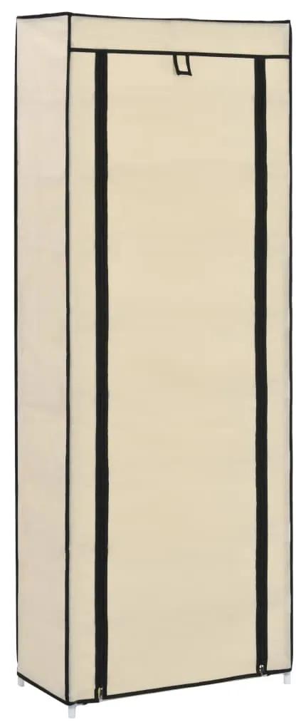 Botník s potahem krémový 57 x 29 x 162 cm textil - Default Title