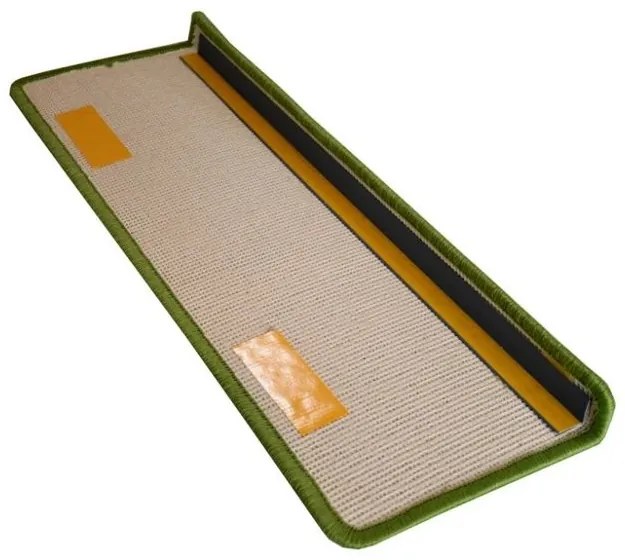 Vopi koberce Nášlapy na schody Eton zelený obdélník, samolepící - 25x80 obdélník (rozměr včetně ohybu)