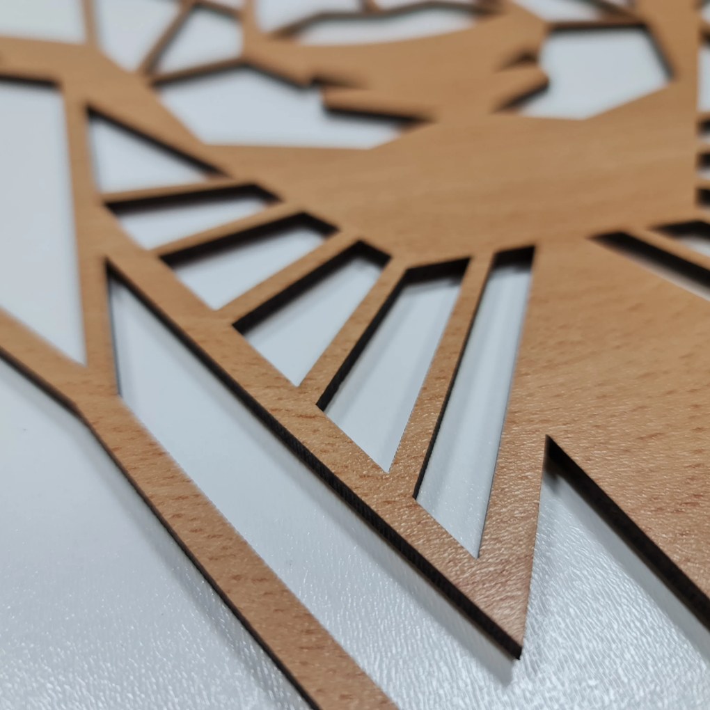 dřevo života Dřevěný obraz vlka GEOMETRY Zvolte rozměr (cm): 60x85, Zvolte barvu dekoru: Wenge