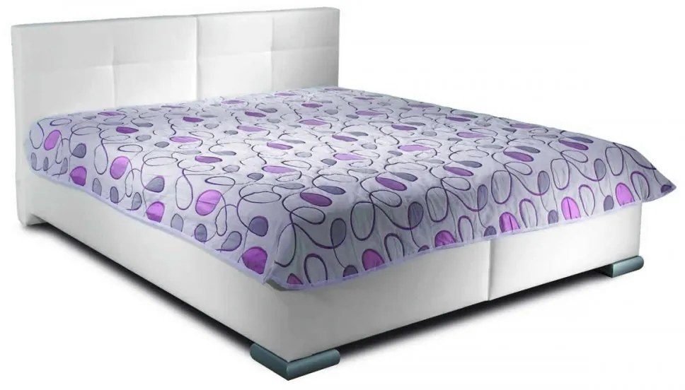 Čalouněná postel s úložným prostorem DINA New Design, 160x200 cm, Ekokůže bílá