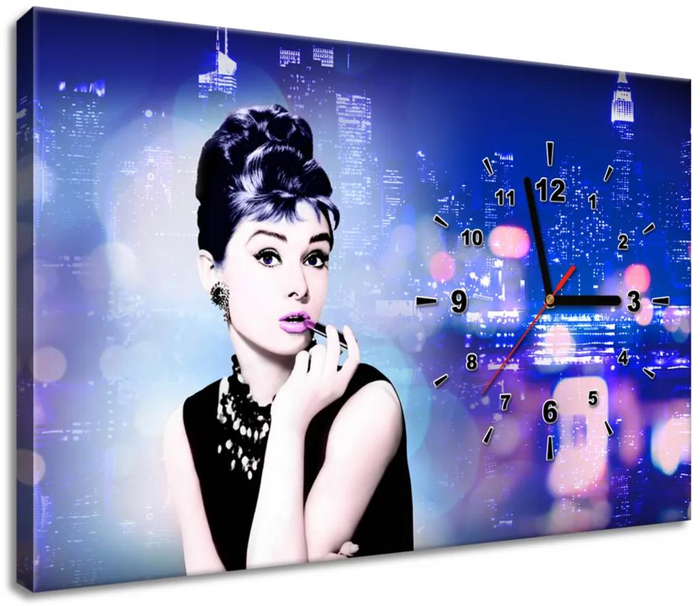 Gario Obraz s hodinami Audrey Hepburn - Jakub Banas Velikost: 60 x 40 cm