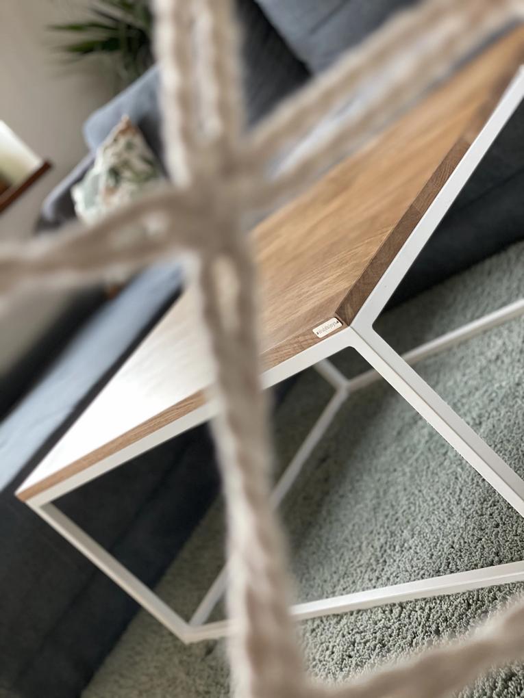 Wudboys Konferenční stůl FLAT Series Barva kovu: Bílá, Dřevo: Dub lamino - dle vzorníku, Rozměr: 900x600, moderní skandinávský styl