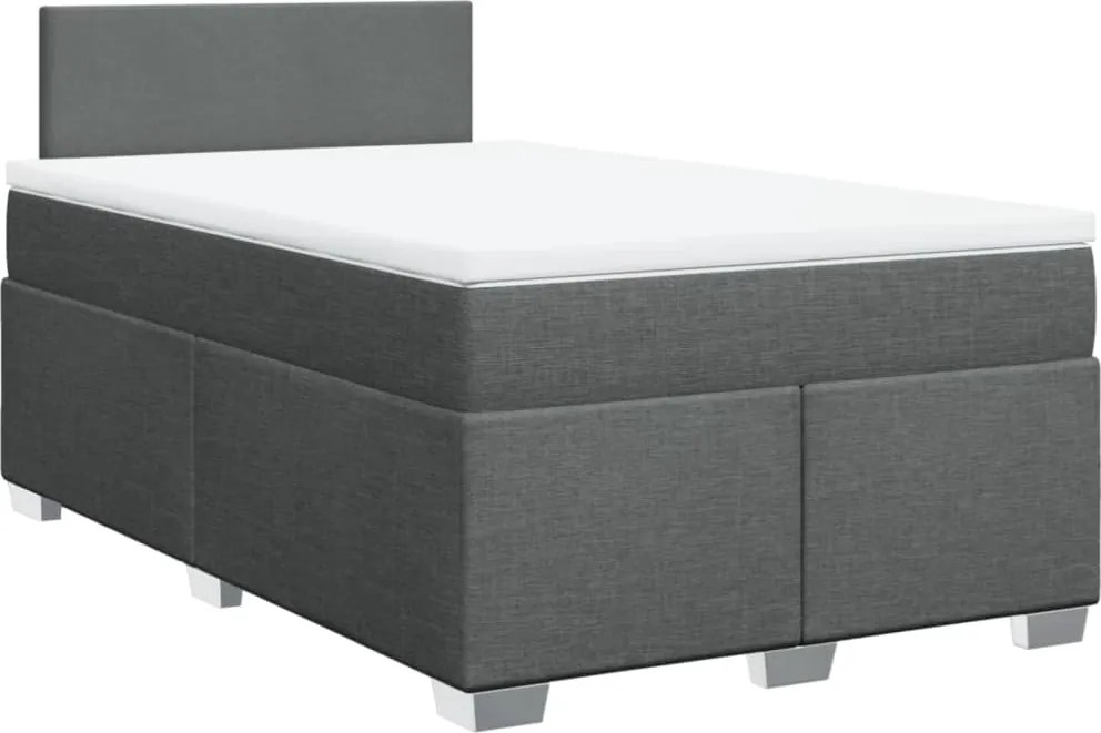 Box spring postel s matrací tmavě šedá 120x190 cm textil 3288121