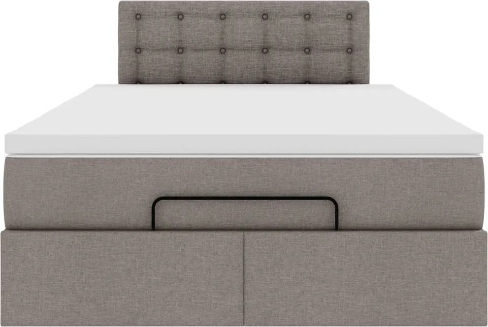 Osmanský rám postele s matrací taupe 120x200cm textil 3311619