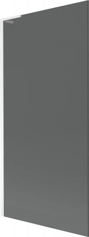 Mexen Next L, 1-křídlová vanová zástěna 90 x 150 cm, 6mm šedé sklo, bílý profil, 895-090-000-03-40-20