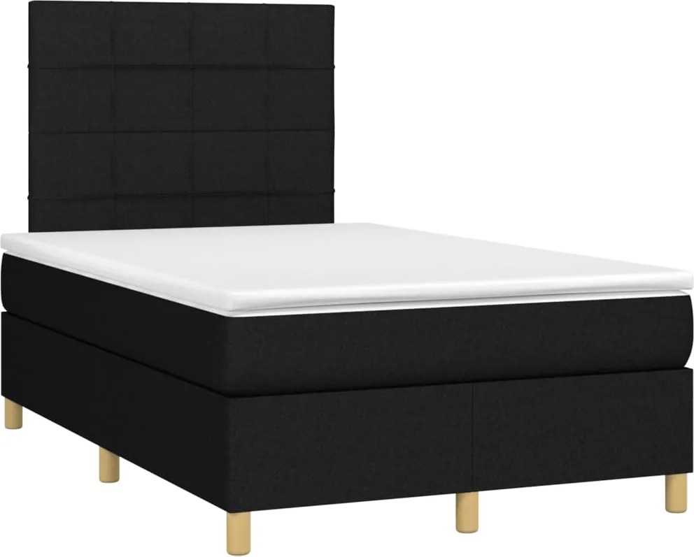 Box spring postel s matrací a LED černá 120 x 200 cm textil 3135423
