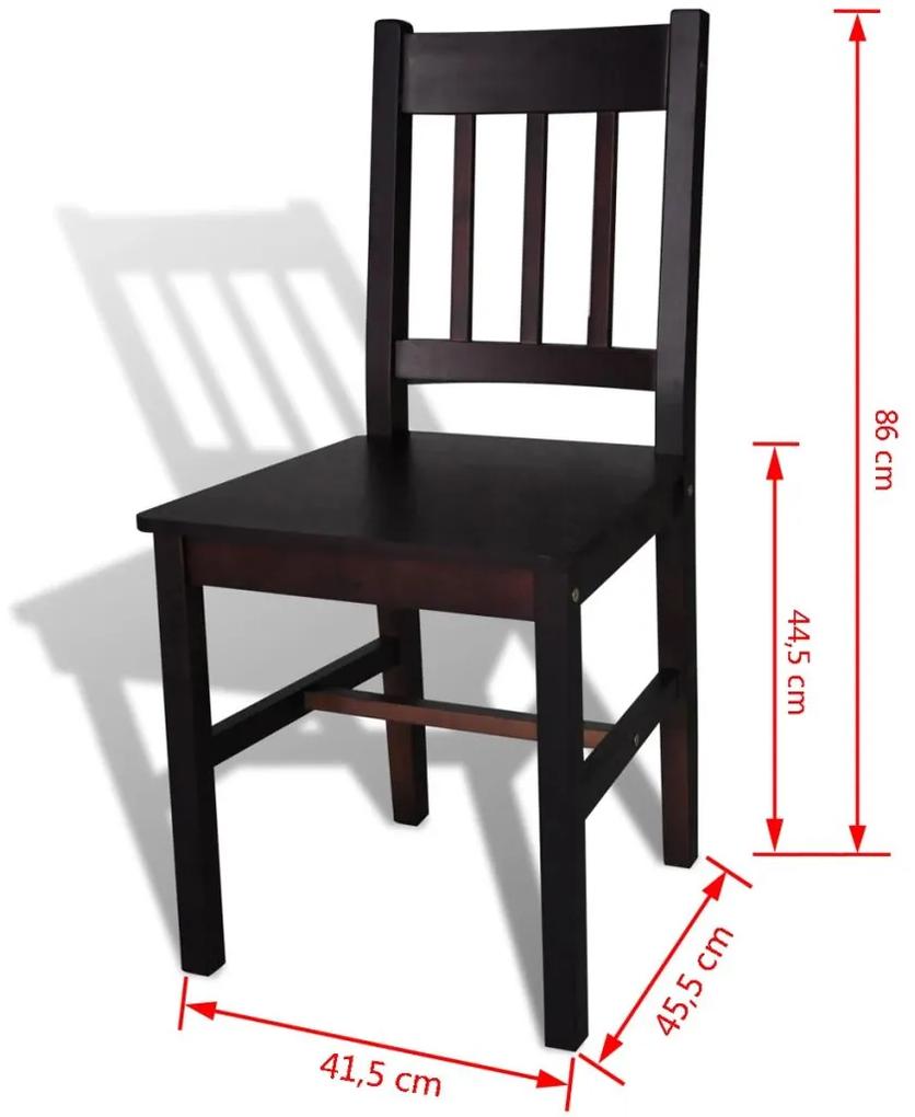 Jídelní židle 6 ks hnědé borové dřevo,  271499
