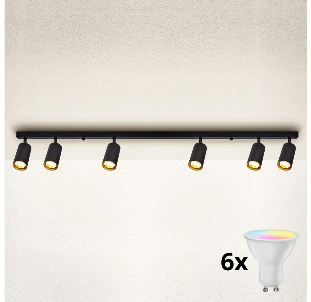 Brilagi - LED Stmívatelné bodové svítidlo SELE 6xGU10/6,5W/230V černá/zlatá