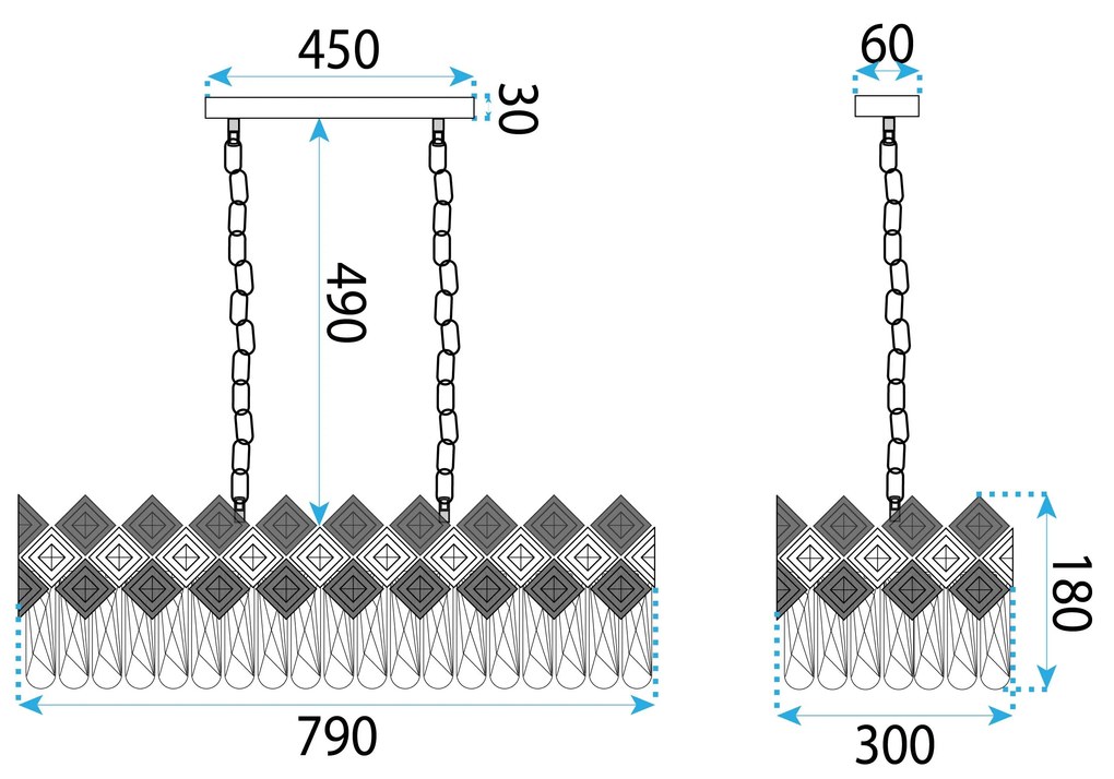Toolight Designové osvětlení Crystal APP1539-12CP80 Gold